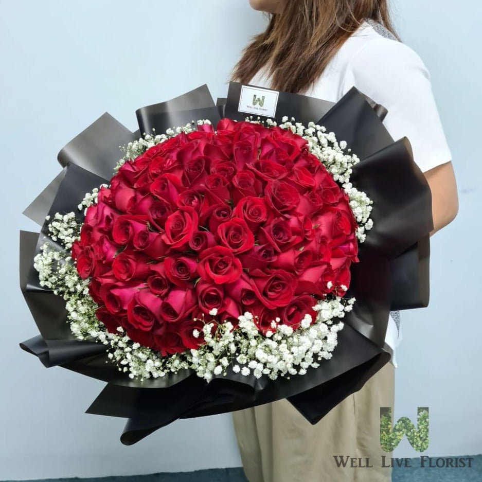 Affordable 99 Rose Bouquets in Singapore | Well Live Florist