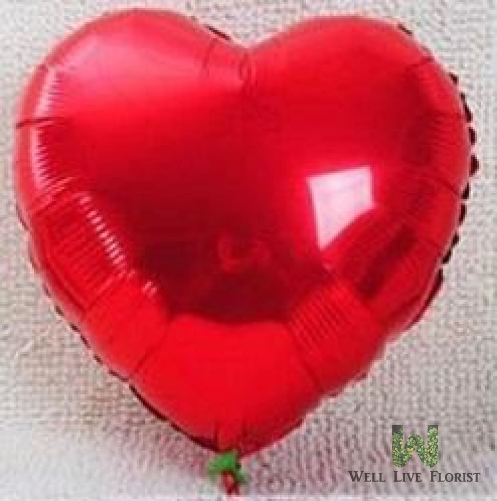 Red Heart Shape Helium Balloon|Well Live Florist